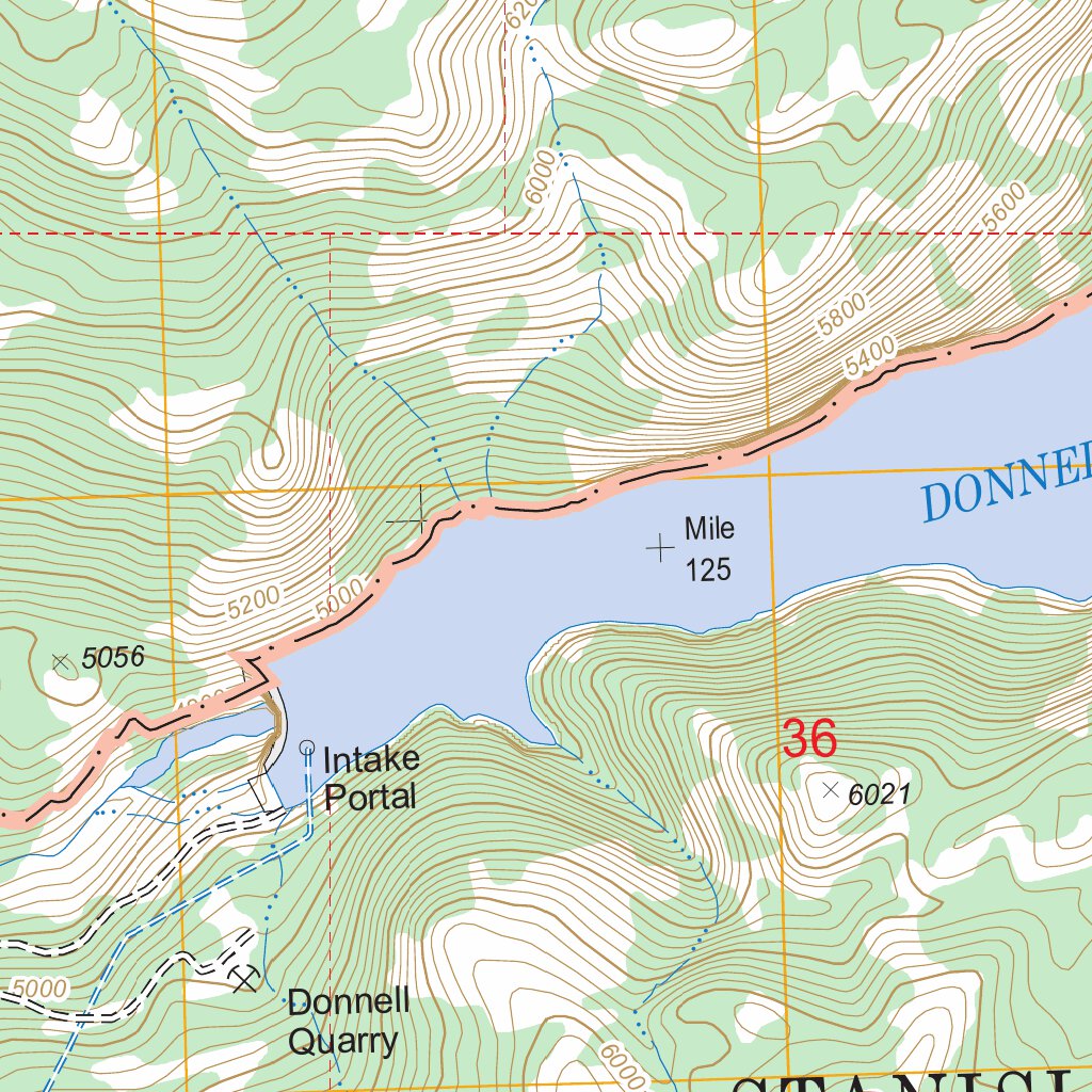 Donnell Lake, CA FSTopo Legacy Map by US Forest Service - Topo | Avenza ...