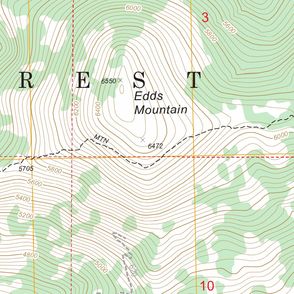 Edds Mountain, WA FSTopo Legacy Map by US Forest Service - Topo ...