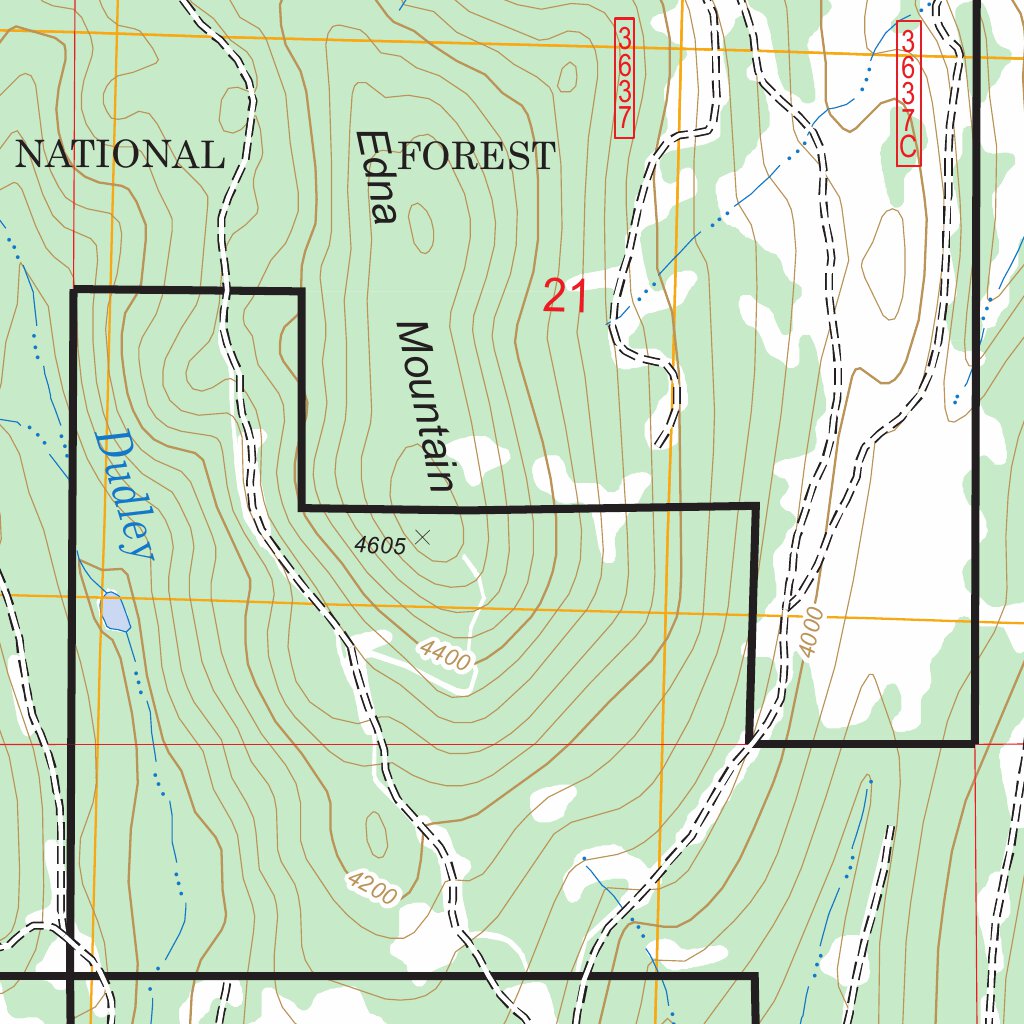 Edna Mountain, MT FSTopo Legacy Map by US Forest Service - Topo ...