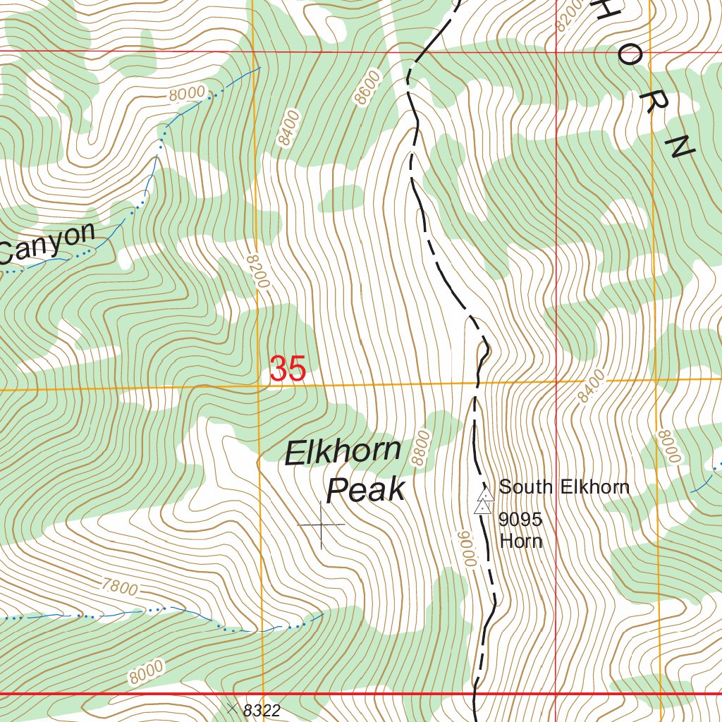 Elkhorn Peak, ID FSTopo Legacy Map by US Forest Service - Topo | Avenza ...