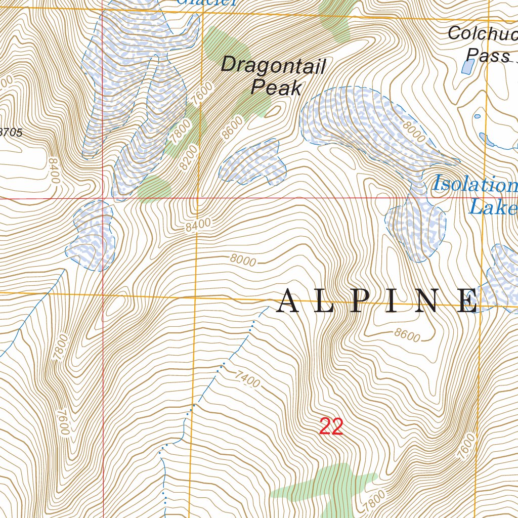 Enchantment Lakes, WA FSTopo Legacy Map by US Forest Service - Topo ...