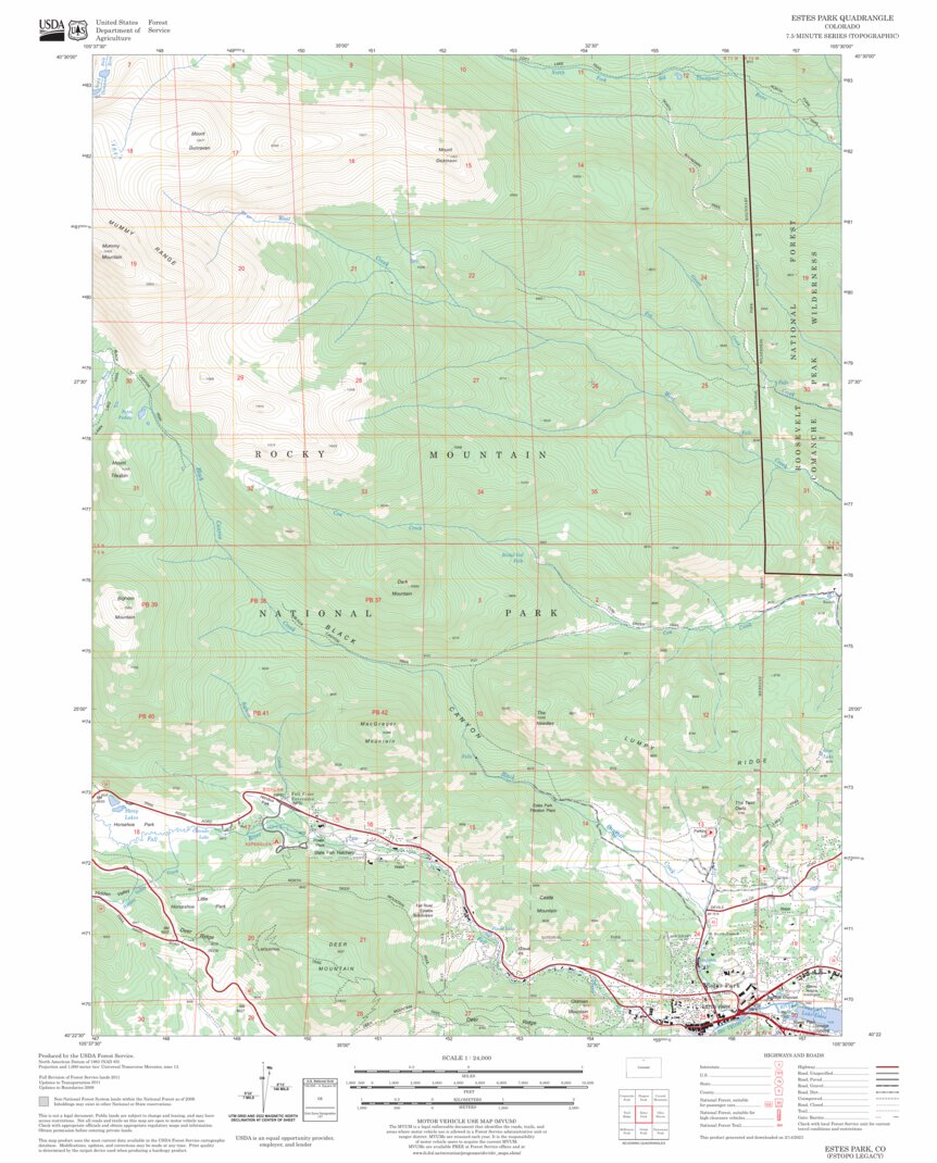 Estes Park, CO FSTopo Legacy Map by US Forest Service - Topo | Avenza Maps