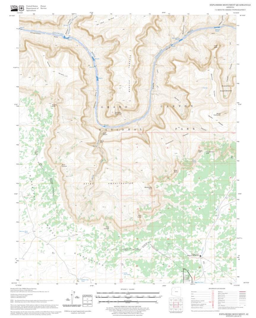 Explorers Monument, AZ FSTopo Legacy Map by US Forest Service - Topo ...