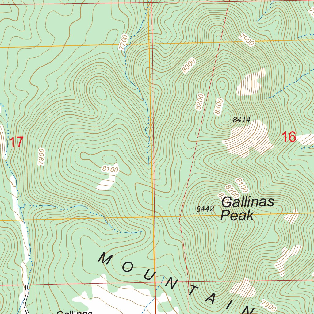 Gallinas Peak, NM FSTopo Legacy Map by US Forest Service - Topo ...