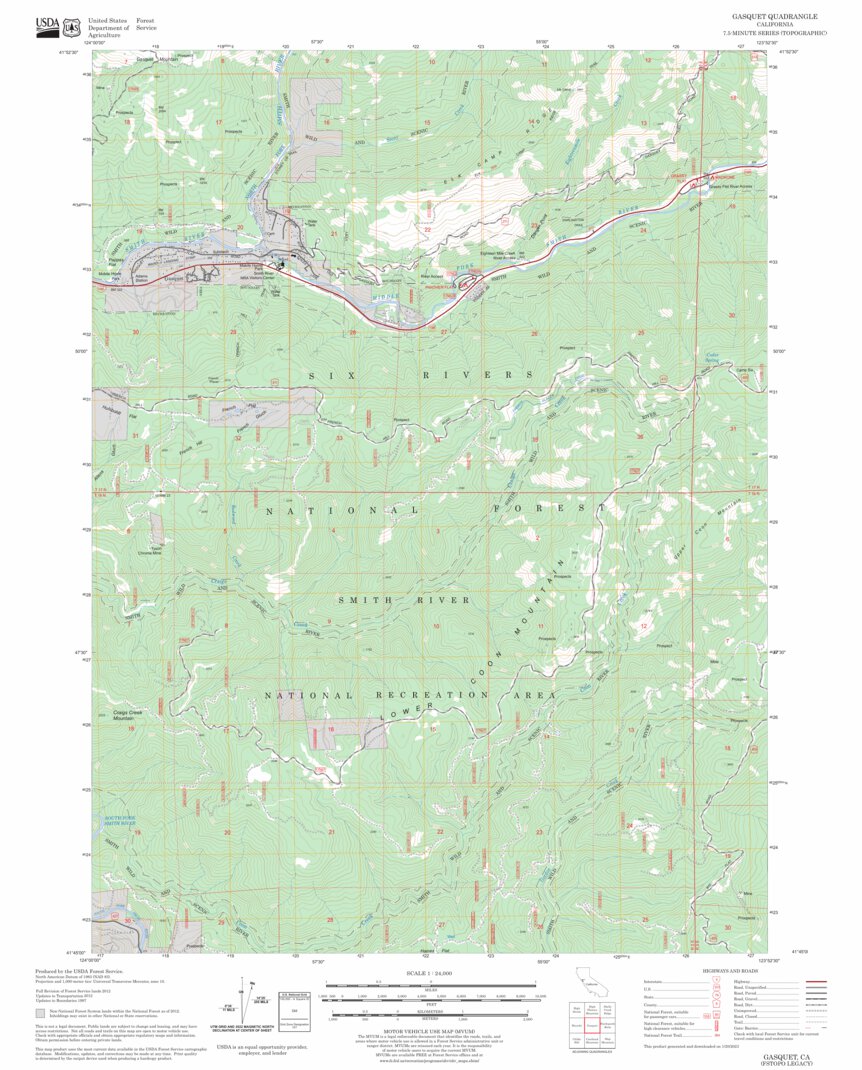 Gasquet, CA FSTopo Legacy Map by US Forest Service - Topo | Avenza Maps