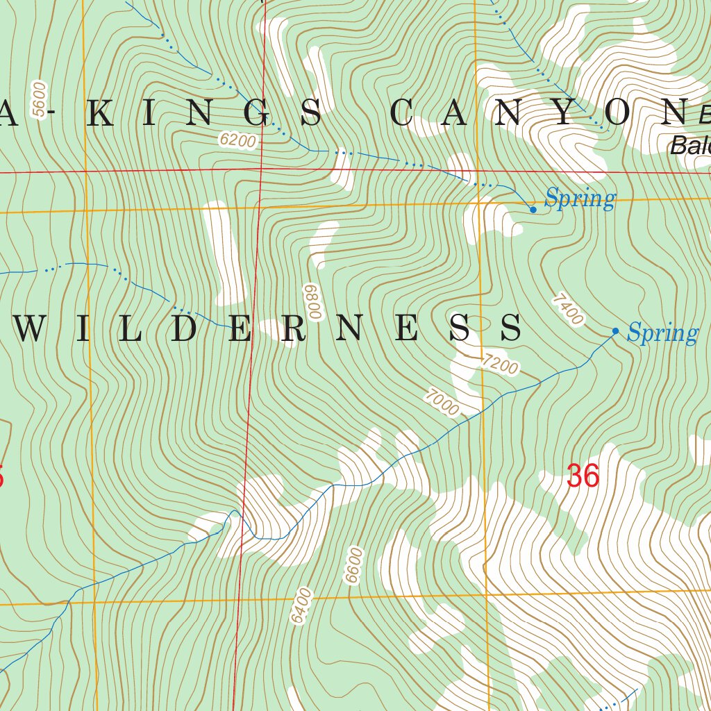 General Grant Grove, CA FSTopo Legacy Map by US Forest Service - Topo ...