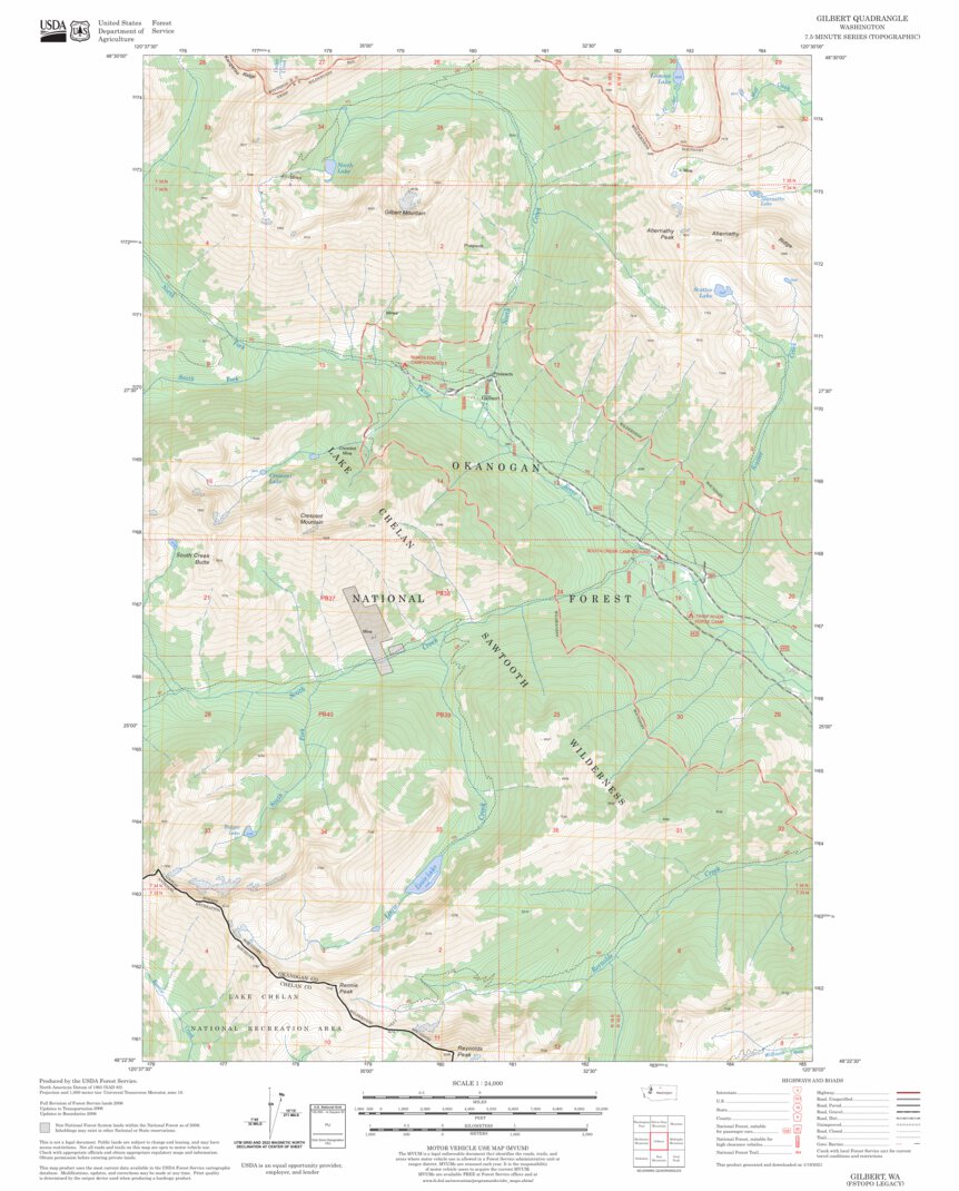Gilbert, WA FSTopo Legacy Map by US Forest Service - Topo | Avenza Maps