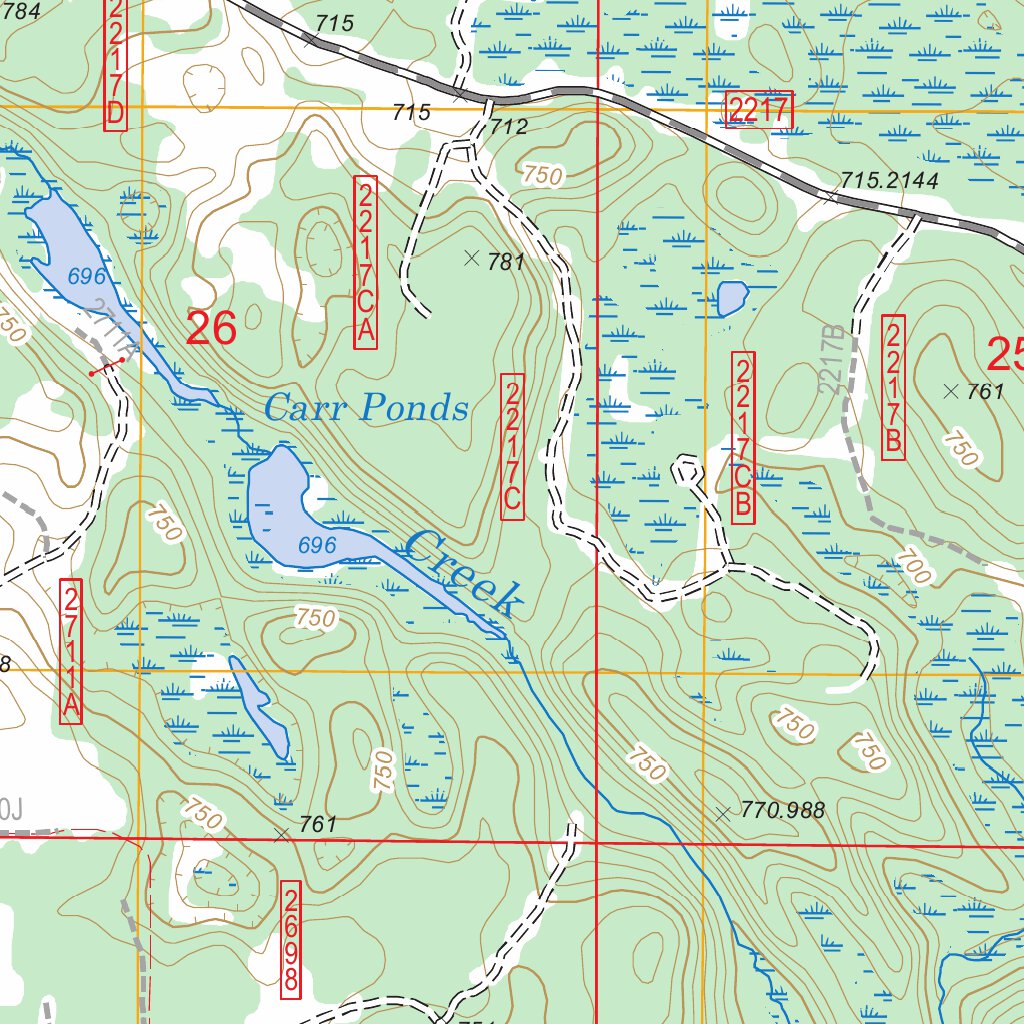 Gooseneck Lake, MI FSTopo Legacy Map by US Forest Service - Topo ...
