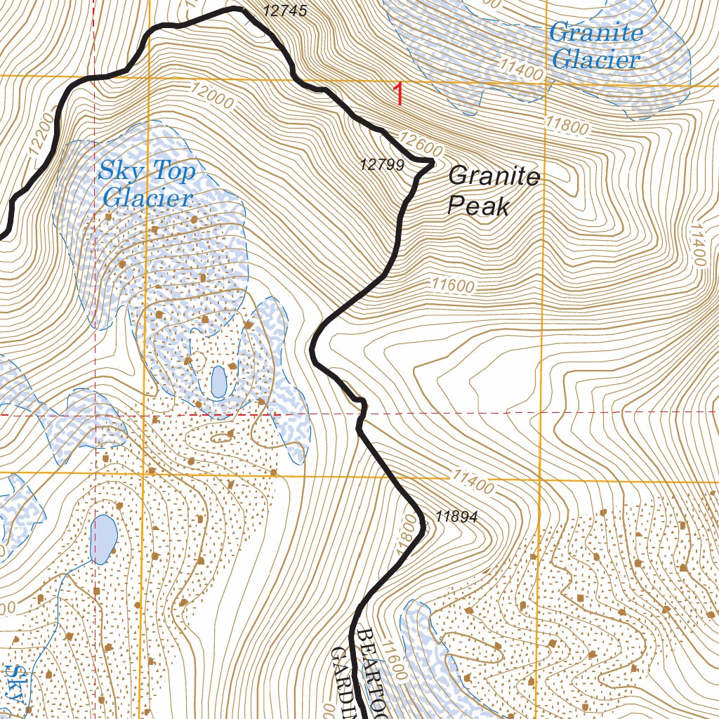 Granite Peak, MT FSTopo Legacy Map by US Forest Service - Topo | Avenza ...