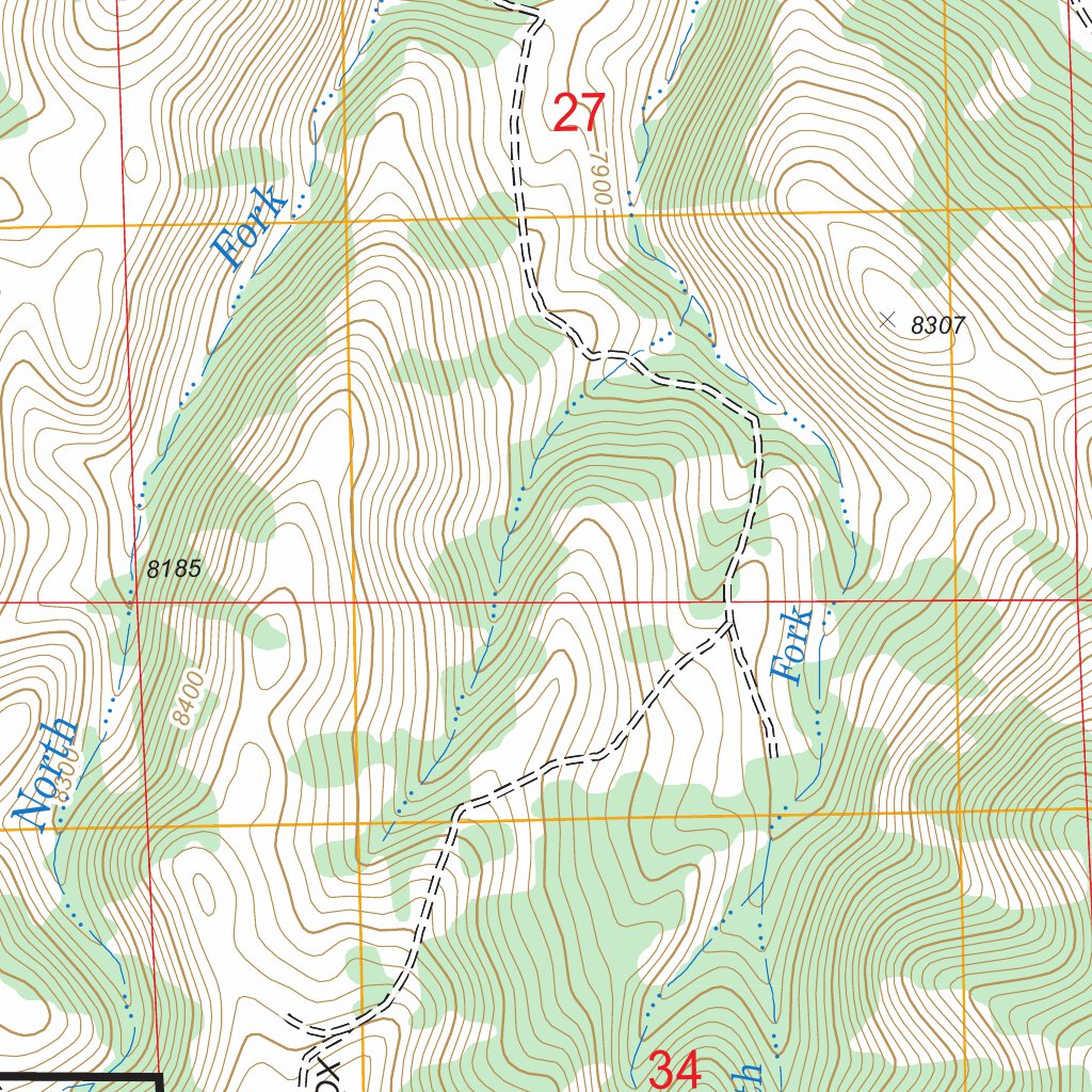 Gunst Reservoir, WY FSTopo Legacy Map by US Forest Service - Topo ...