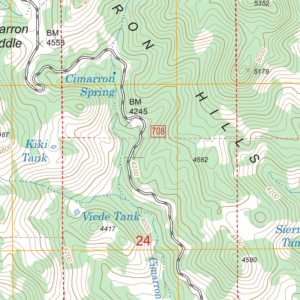 Hackberry Mountain, AZ FSTopo Legacy Map by US Forest Service - Topo ...