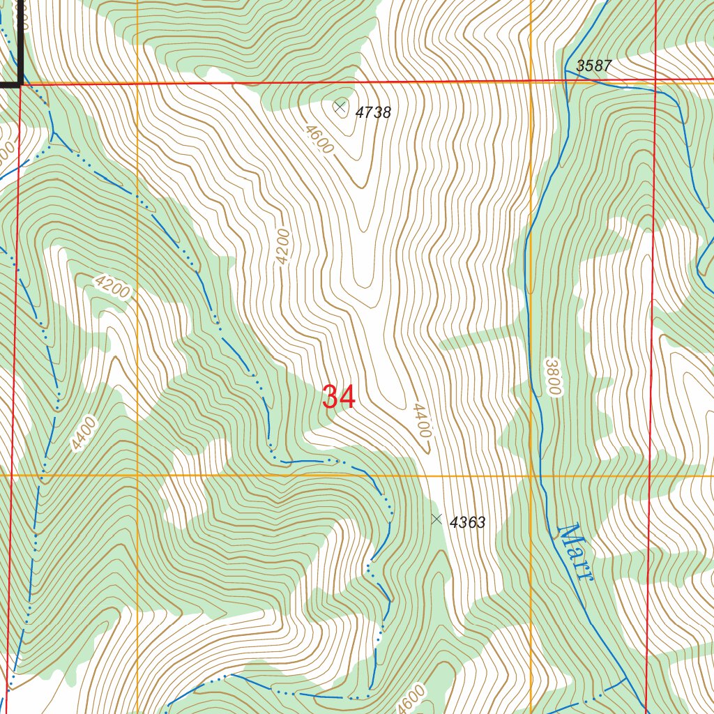 Harl Butte, OR FSTopo Legacy Map by US Forest Service - Topo | Avenza Maps