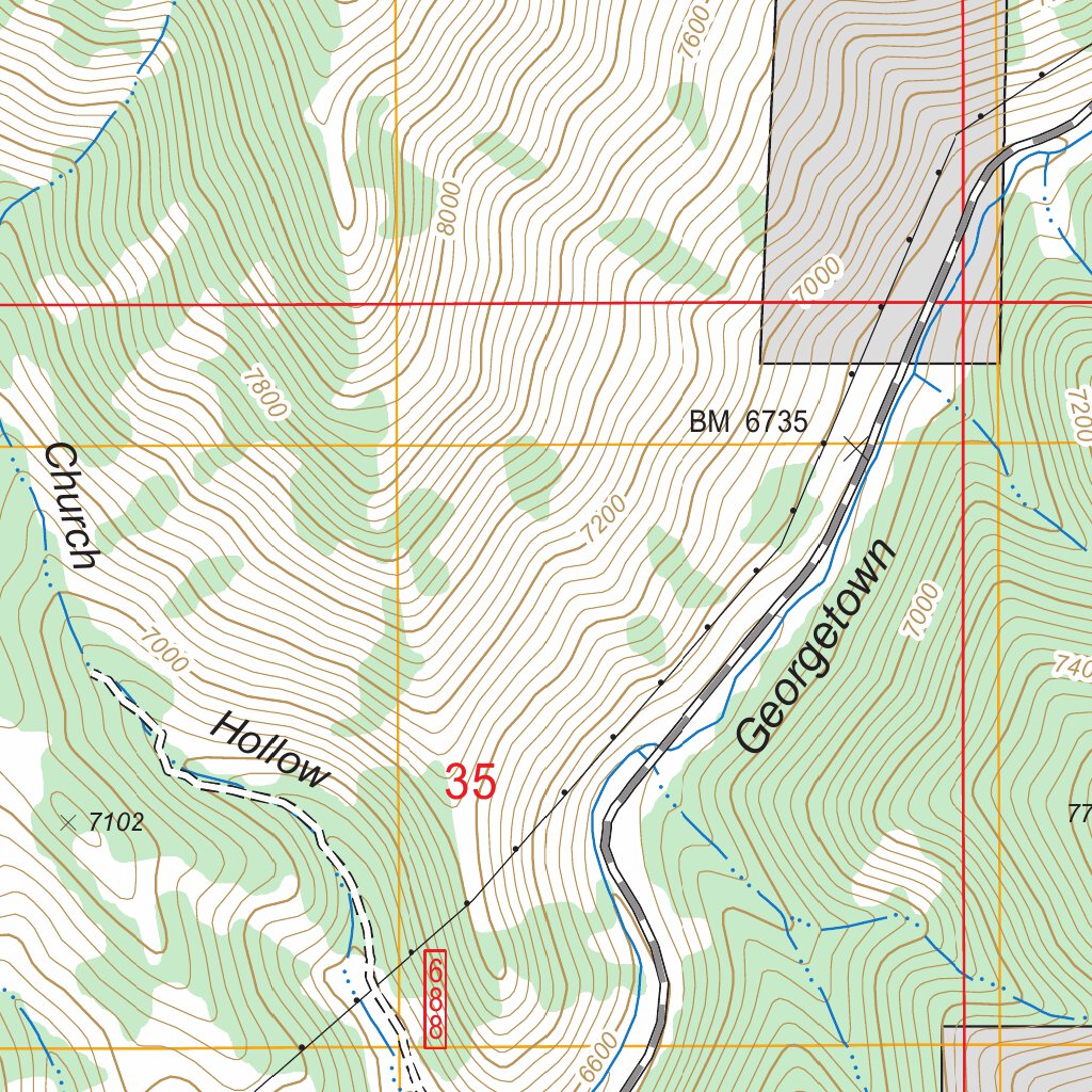 Harrington Peak, ID FSTopo Legacy Map by US Forest Service - Topo ...