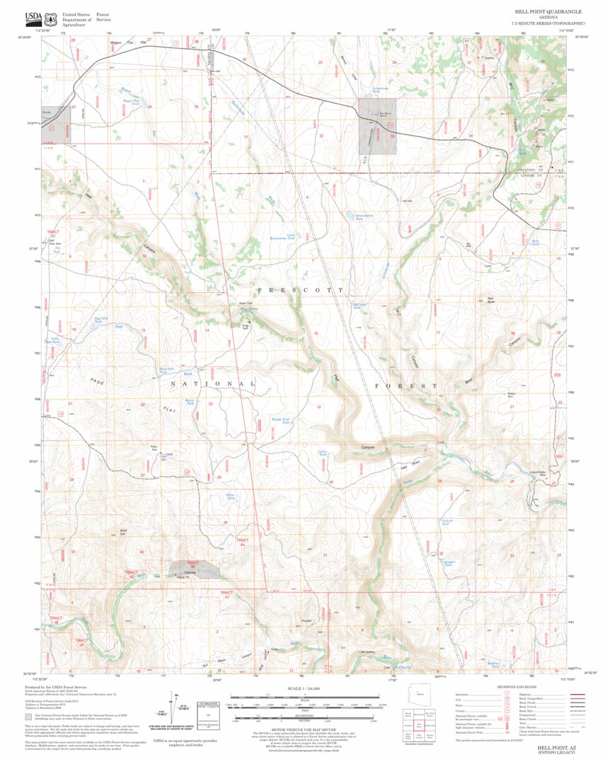 Hell Point, AZ FSTopo Legacy Map by US Forest Service - Topo | Avenza Maps