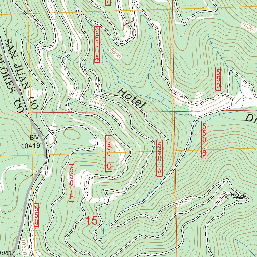 Hermosa Peak, CO FSTopo Legacy Map by US Forest Service - Topo | Avenza ...