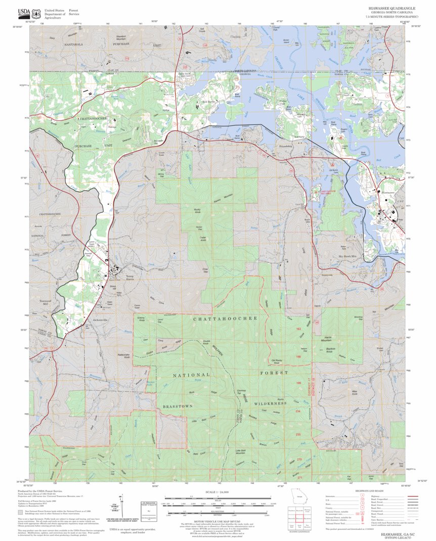 Hiawassee, GA - NC FSTopo Legacy Map by US Forest Service - Topo ...