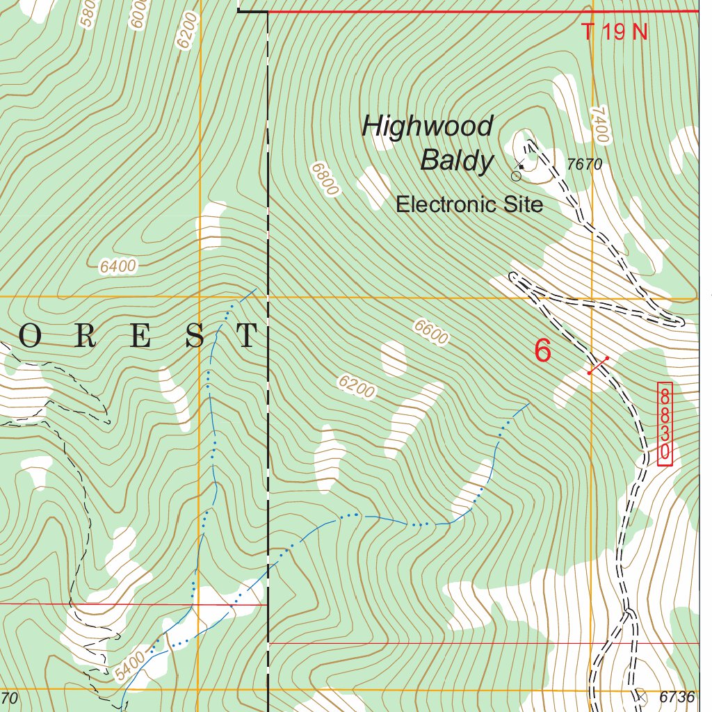 Highwood Baldy, MT FSTopo Legacy Map by US Forest Service - Topo ...