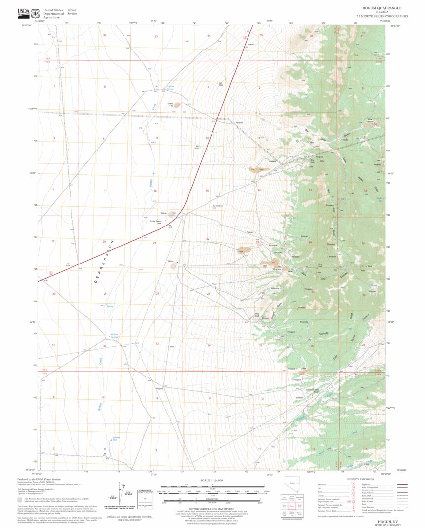 Hogum, NV FSTopo Legacy Map by US Forest Service - Topo | Avenza Maps