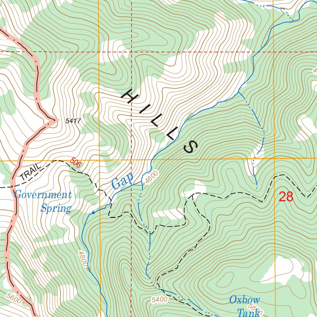Horner Mountain, AZ FSTopo Legacy Map by US Forest Service - Topo ...