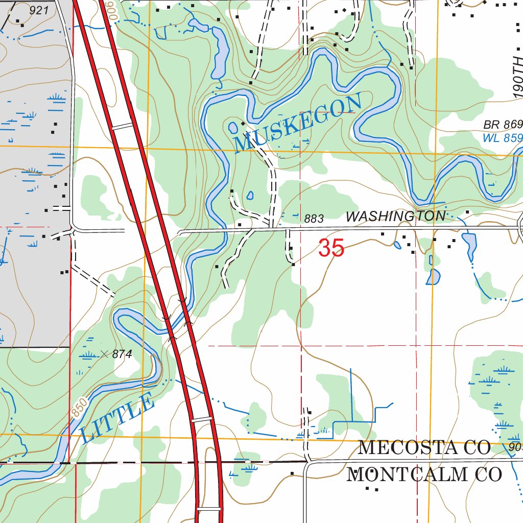 Howard City, MI FSTopo Legacy Map by US Forest Service - Topo | Avenza Maps
