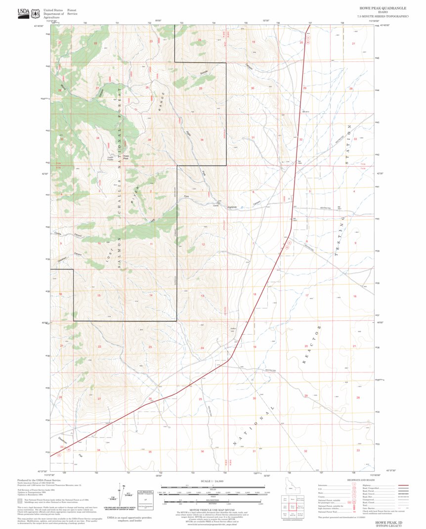 Howe Peak, ID FSTopo Legacy Map by US Forest Service - Topo | Avenza Maps
