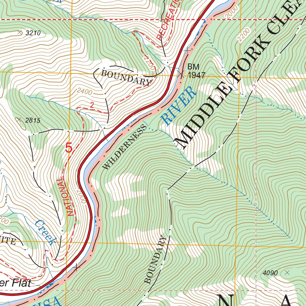 Huckleberry Butte, ID FSTopo Legacy Map by US Forest Service - Topo ...
