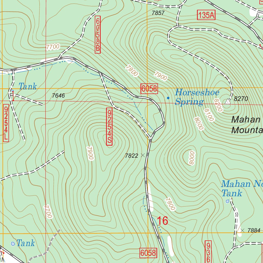 Hutch Mountain, AZ FSTopo Legacy Map by US Forest Service - Topo ...