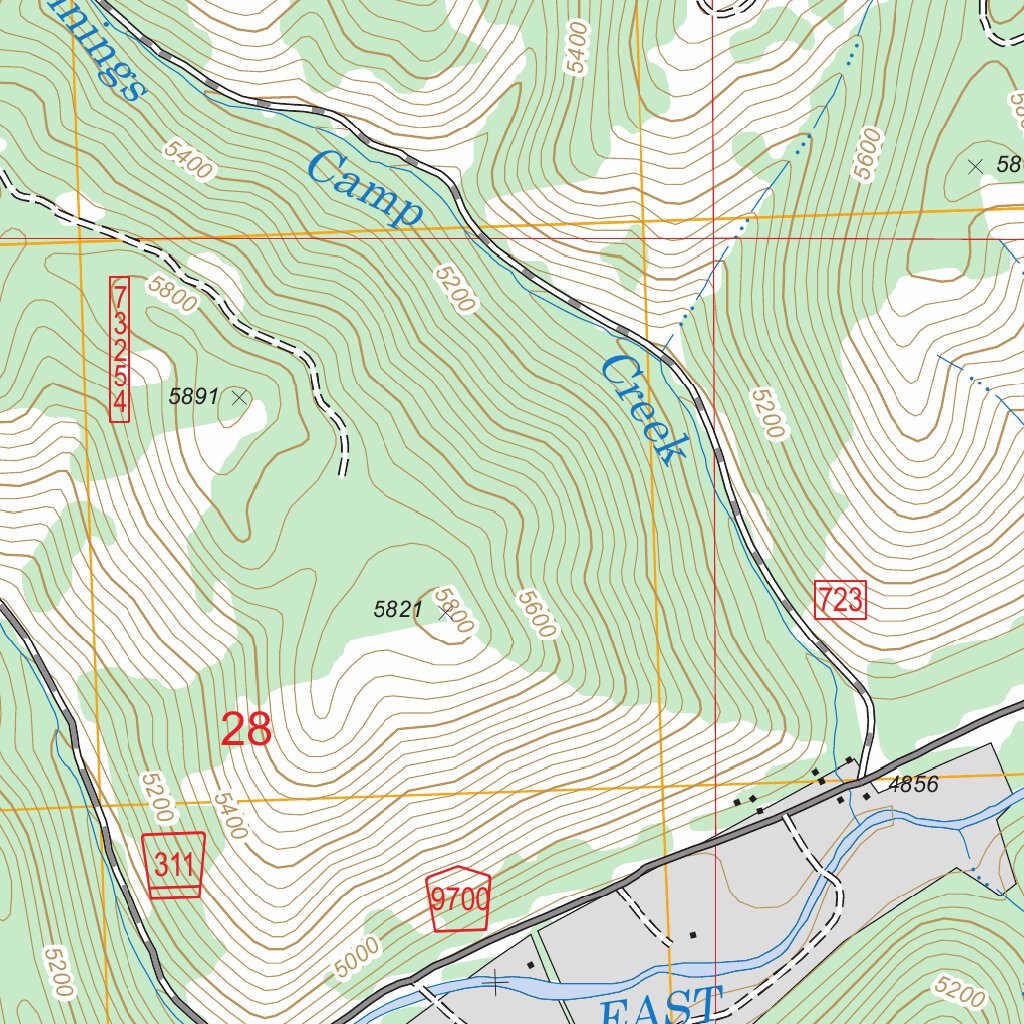Jennings Camp Creek, MT FSTopo Legacy Map by US Forest Service - Topo ...