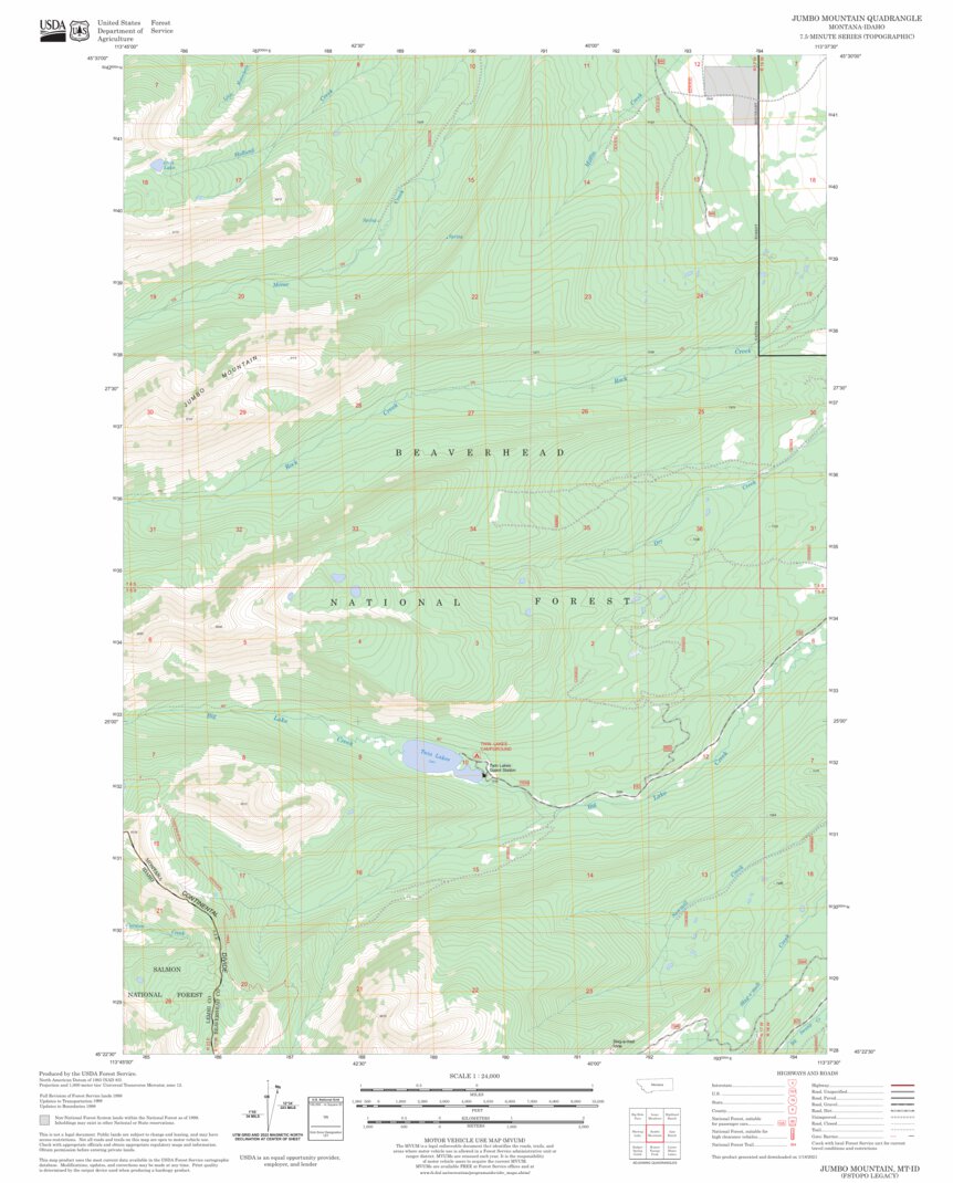 Jumbo Mountain, MT - ID FSTopo Legacy Map by US Forest Service - Topo ...