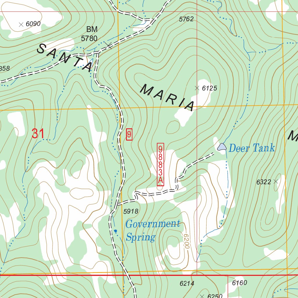 Juniper Mountains, AZ FSTopo Legacy Map by US Forest Service - Topo ...