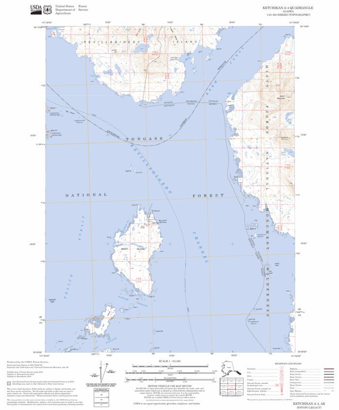 Ketchikan A-4, AK FSTopo Legacy Map by US Forest Service - Topo ...