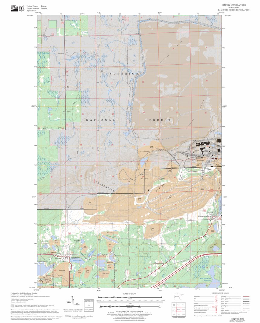 Kinney, MN FSTopo Legacy Map by US Forest Service - Topo | Avenza Maps