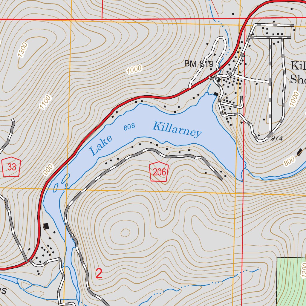 Lake Killarney, MO FSTopo Legacy Map by US Forest Service - Topo ...