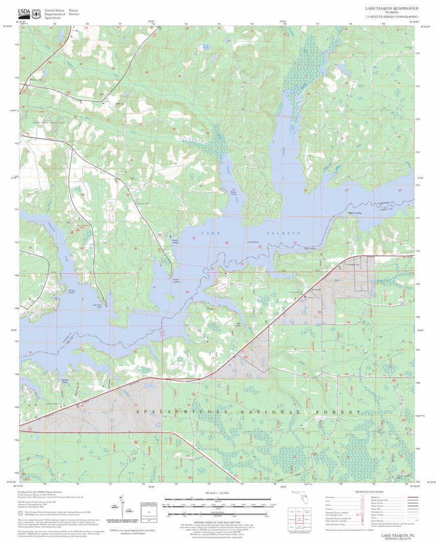 Lake Talquin, FL FSTopo Legacy Map by US Forest Service - Topo | Avenza ...