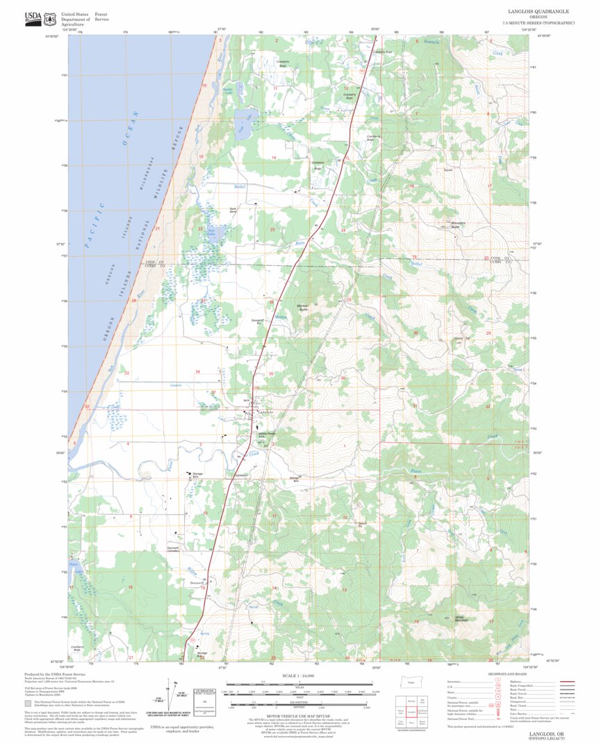 Langlois, OR FSTopo Legacy Map by US Forest Service - Topo | Avenza Maps