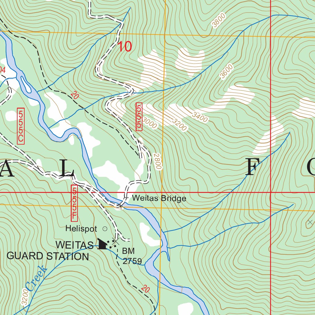 Lean-to Point, ID FSTopo Legacy Map by US Forest Service - Topo ...