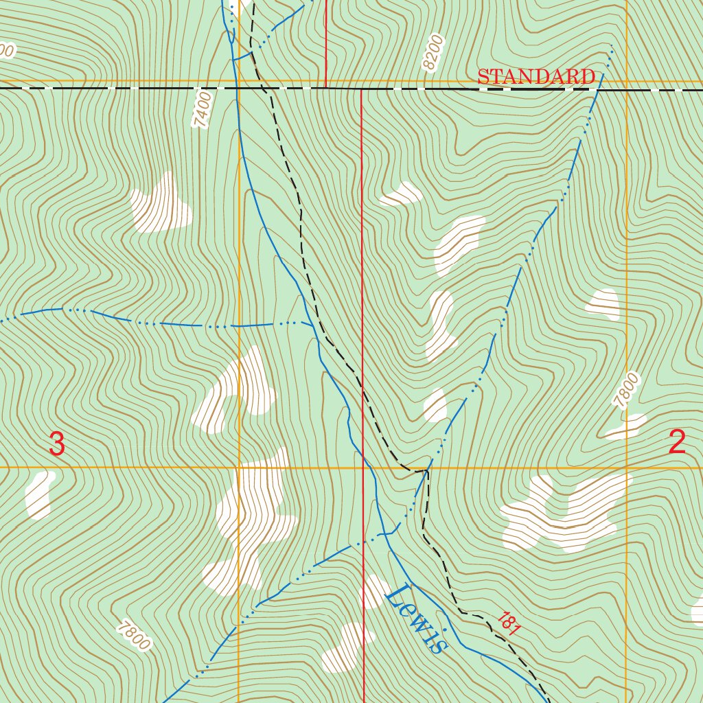 Lewis Creek, MT FSTopo Legacy Map by US Forest Service - Topo | Avenza Maps