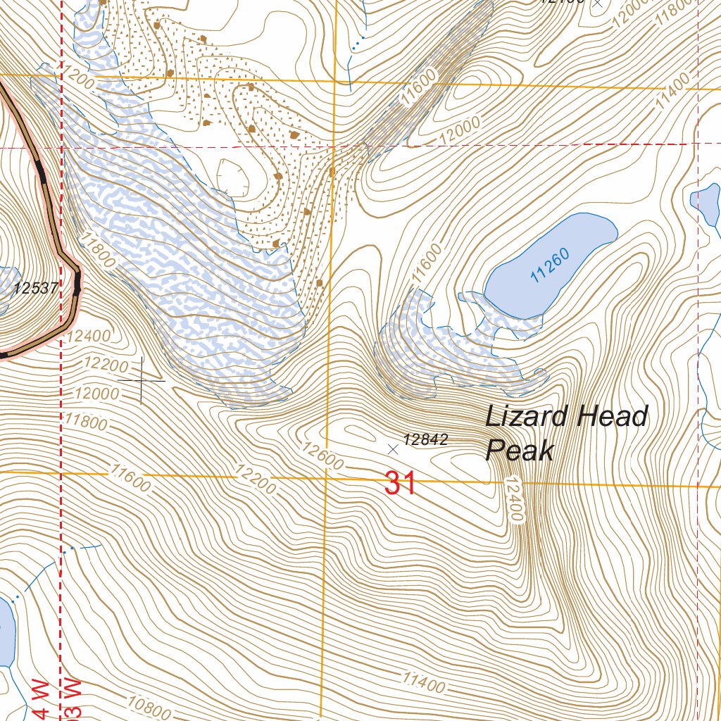 Lizard Head Peak, WY FSTopo Legacy Map by US Forest Service - Topo ...