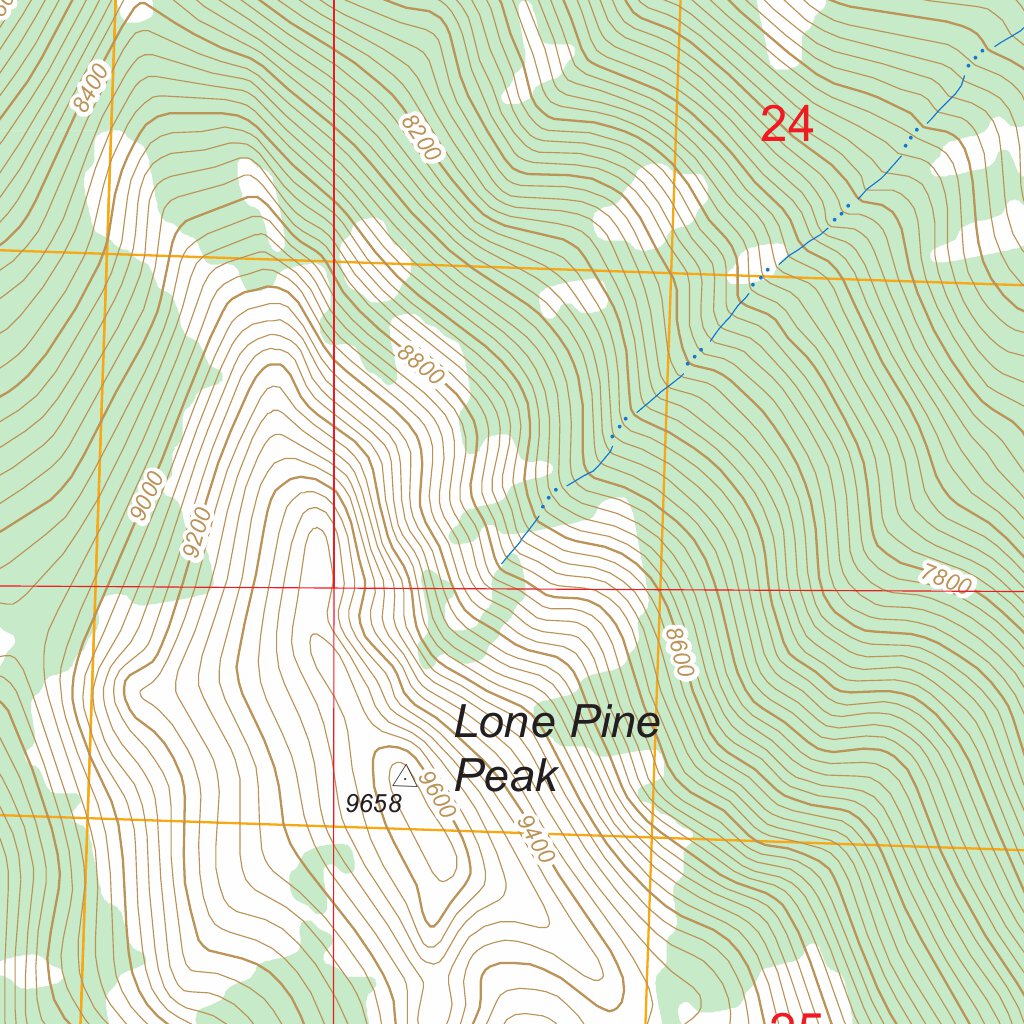 Lone Pine Peak, ID FSTopo Legacy Map by US Forest Service - Topo ...