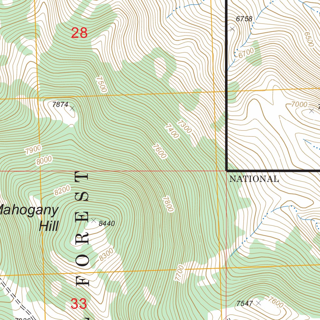 Mahogany Hill, ID FSTopo Legacy Map by US Forest Service - Topo ...