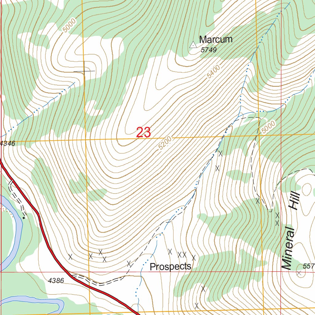 Marcum Mountain, MT FSTopo Legacy Map by US Forest Service - Topo ...