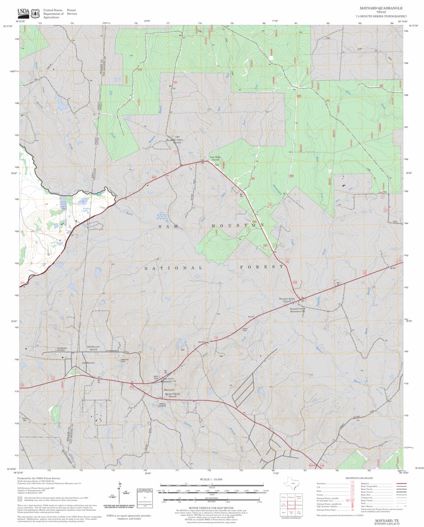 Maynard, TX FSTopo Legacy Map by US Forest Service - Topo | Avenza Maps