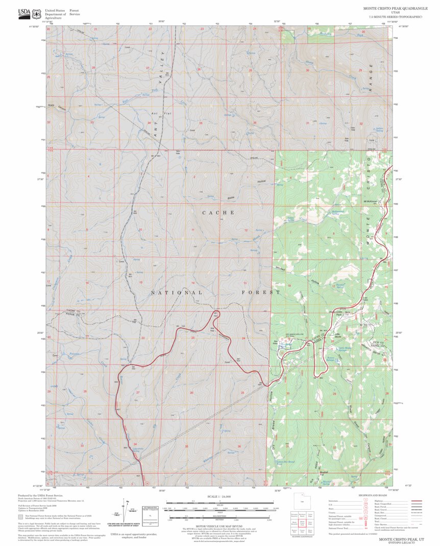 Monte Cristo Peak, UT FSTopo Legacy Map by US Forest Service - Topo ...