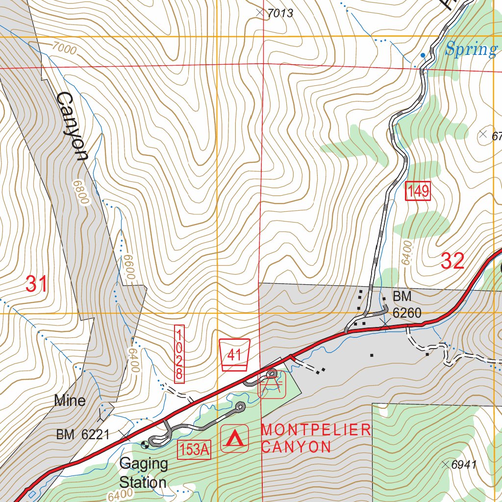 Montpelier Canyon, ID FSTopo Legacy Map by US Forest Service - Topo ...