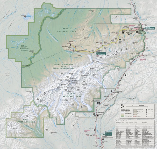 Denali National Park Map by US National Park Service | Avenza Maps