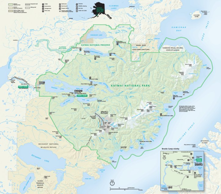 Katmai National Park and Preserve Map by US National Park Service ...