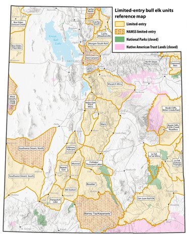 Utah 2025 Limited Entry Elk Reference Map by Utah Division of Wildlife Resources | Avenza Maps