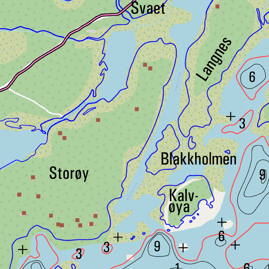 Vegår Dybdekart Mosbukta Map by VEGAAR GRUNNEIERLAG | Avenza Maps