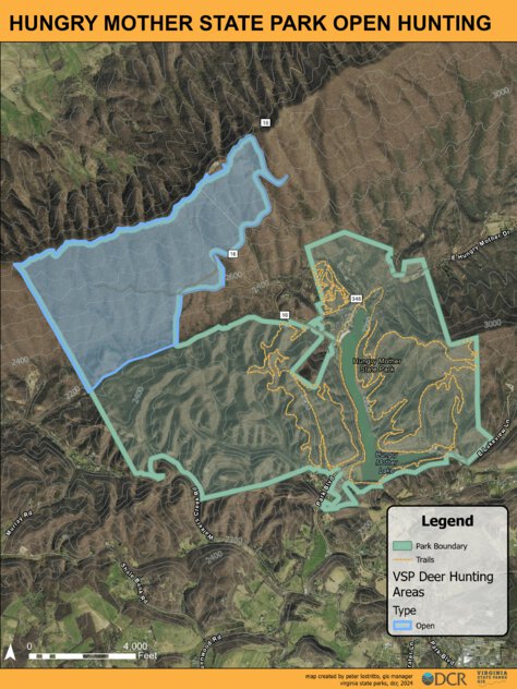 Hungry Mother State Park - Open Hunt Map by Virginia State Parks ...