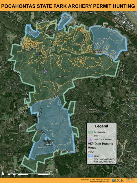 Pocahontas State Park - Archery Hunting Map by Virginia State Parks ...